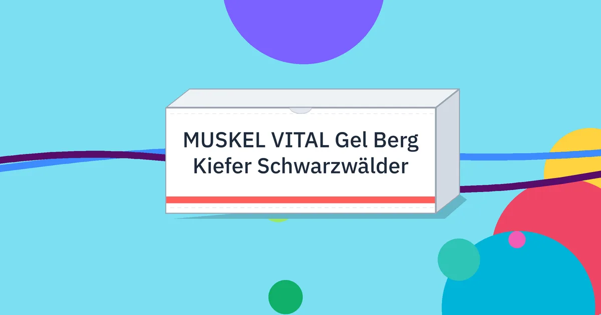 Symbolbild: Packung mit der Aufschrift MUSKEL VITAL Gel Berg Kiefer Schwarzwälder (PZN 19961222) – Verfügbarkeit und Bezug in Apotheken in Frankfurt am Main