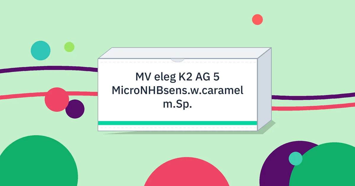 Symbolbild: Packung mit der Aufschrift MV eleg K2 AG 5 MicroNHBsens.w.caramel m.Sp. (PZN 16070379) – Verfügbarkeit und Bezug in Apotheken in Frankfurt am Main