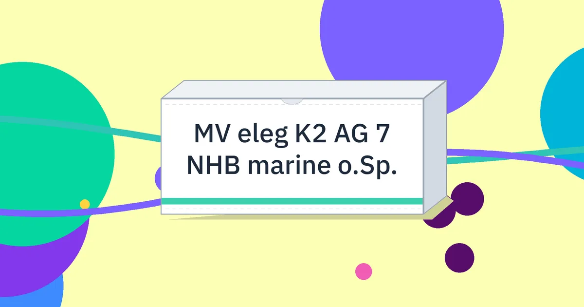 Symbolbild: Packung mit der Aufschrift MV eleg K2 AG 7 NHB marine o.Sp. (PZN 15731198) – Verfügbarkeit und Bezug in Apotheken in Frankfurt am Main