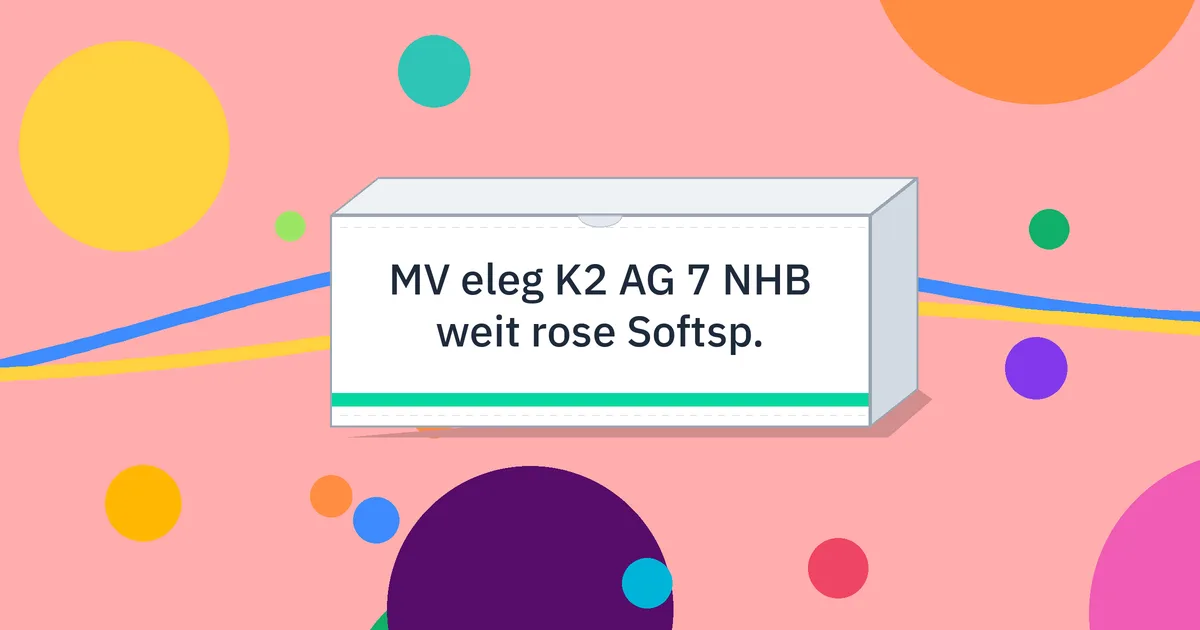 Symbolbild: Packung mit der Aufschrift MV eleg K2 AG 7 NHB weit rose Softsp. (PZN 15728670) – Verfügbarkeit und Bezug in Apotheken in Frankfurt am Main