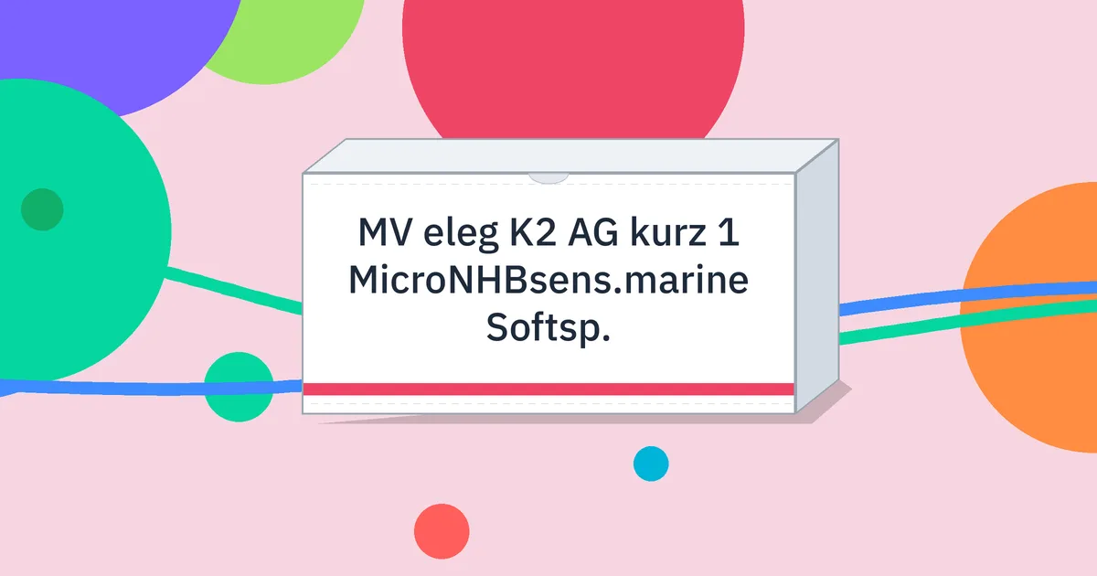 Symbolbild: Packung mit der Aufschrift MV eleg K2 AG kurz 1 MicroNHBsens.marine Softsp. (PZN 15710500) – Verfügbarkeit und Bezug in Apotheken in Frankfurt am Main