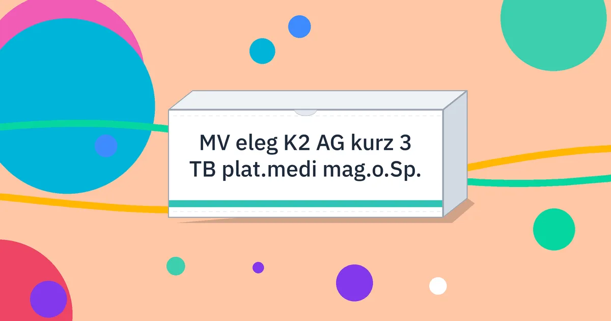 Symbolbild: Packung mit der Aufschrift MV eleg K2 AG kurz 3 TB plat.medi mag.o.Sp. (PZN 14634607) – Verfügbarkeit und Bezug in Apotheken in Frankfurt am Main