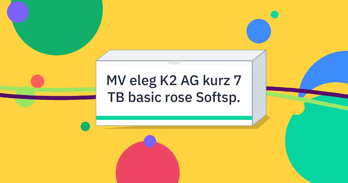 Symbolbild: Packung mit der Aufschrift MV eleg K2 AG kurz 7 TB basic rose Softsp. (PZN 14698599) – Verfügbarkeit und Bezug in Apotheken in Frankfurt am Main