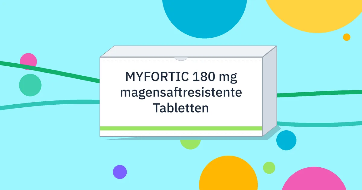 Symbolbild: Packung mit der Aufschrift MYFORTIC 180 mg magensaftresistente Tabletten (PZN 10813460) – Verfügbarkeit und Bezug in Apotheken in Frankfurt am Main