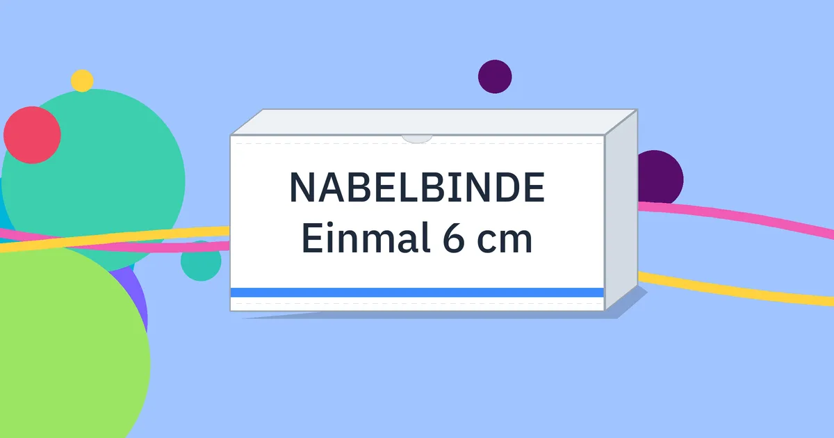 Symbolbild: Packung mit der Aufschrift NABELBINDE Einmal 6 cm (PZN 11030211) – Verfügbarkeit und Bezug in Apotheken in Frankfurt am Main
