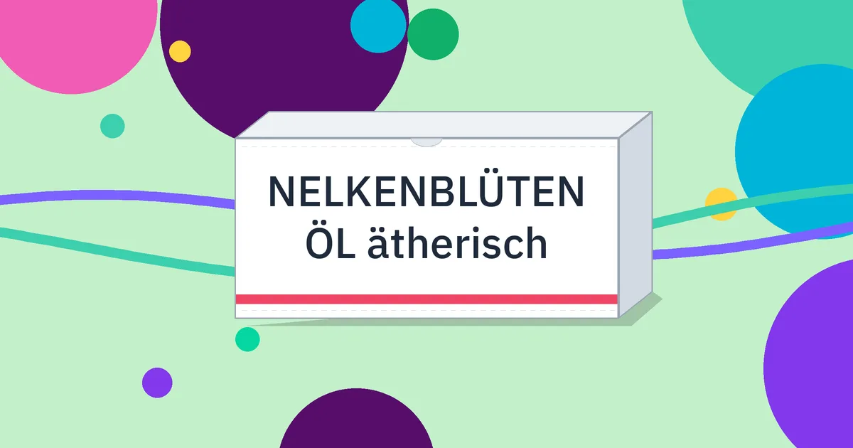 Symbolbild: Packung mit der Aufschrift NELKENBLÜTEN ÖL ätherisch (PZN 01538931) – Verfügbarkeit und Bezug in Apotheken in Frankfurt am Main