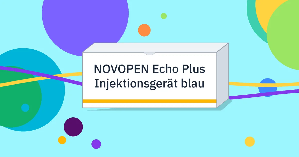 Symbolbild: Packung mit der Aufschrift NOVOPEN Echo Plus Injektionsgerät blau (PZN 18363766) – Verfügbarkeit und Bezug in Apotheken in Frankfurt am Main