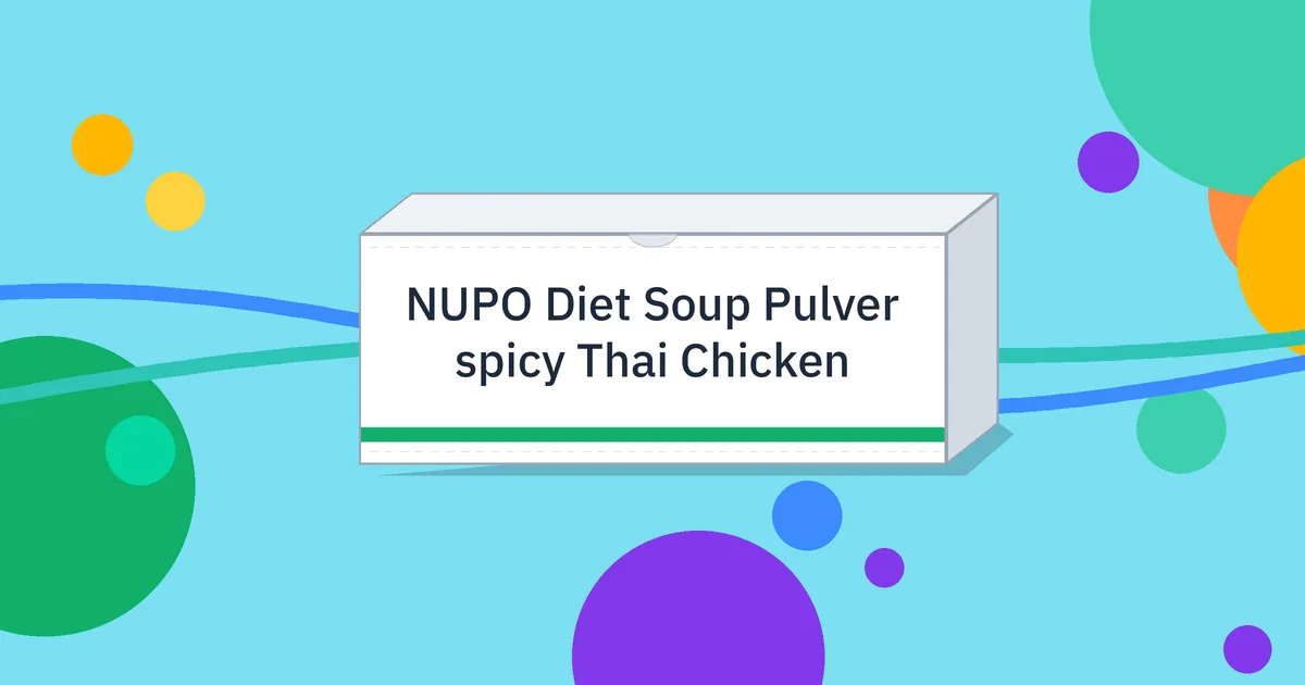 Symbolbild: Packung mit der Aufschrift NUPO Diet Soup Pulver spicy Thai Chicken (PZN 20894956) – Verfügbarkeit und Bezug in Apotheken in Frankfurt am Main