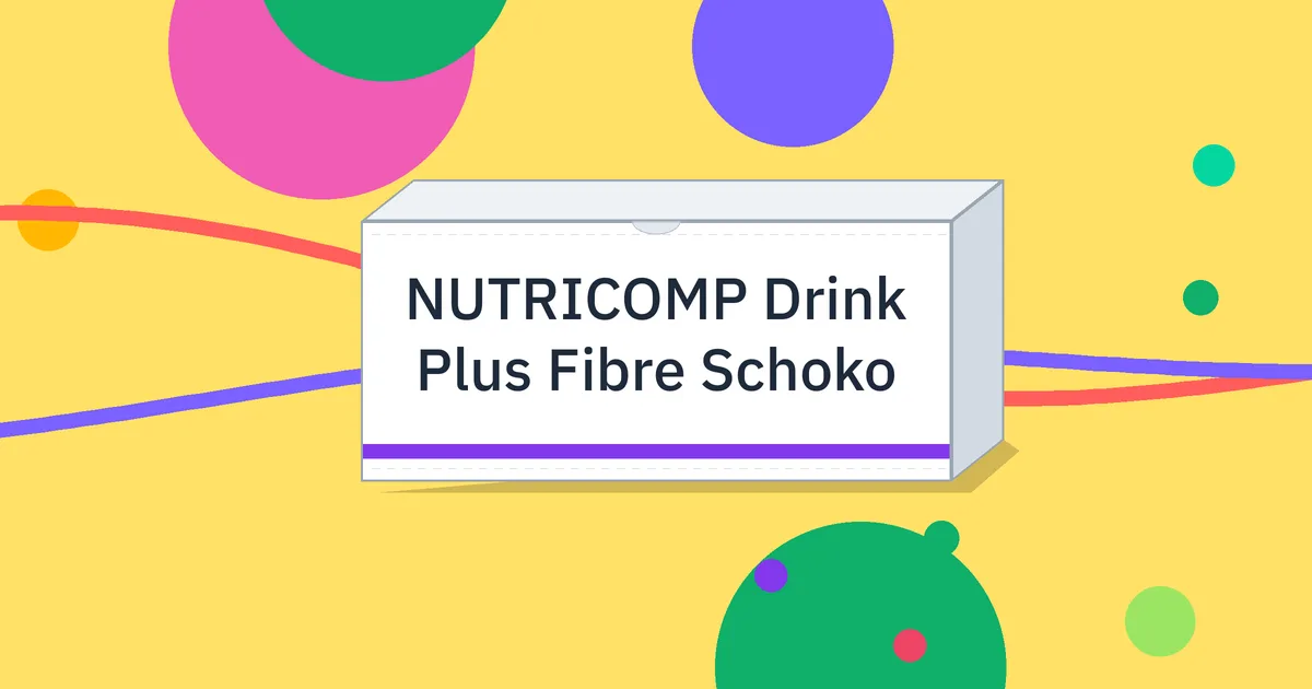 Symbolbild: Packung mit der Aufschrift NUTRICOMP Drink Plus Fibre Schoko (PZN 11847538) – Verfügbarkeit und Bezug in Apotheken in Frankfurt am Main