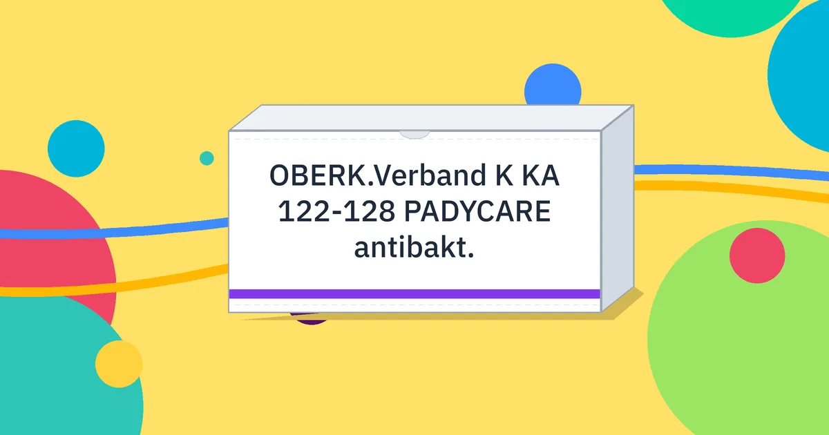 Symbolbild: Packung mit der Aufschrift OBERK.Verband K KA 122-128 PADYCARE antibakt. (PZN 10938517) – Verfügbarkeit und Bezug in Apotheken in Frankfurt am Main
