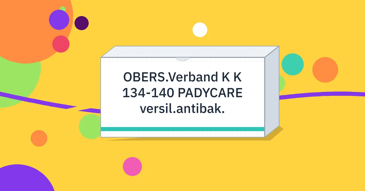 Symbolbild: Packung mit der Aufschrift OBERS.Verband K K 134-140 PADYCARE versil.antibak. (PZN 10938581) – Verfügbarkeit und Bezug in Apotheken in Frankfurt am Main
