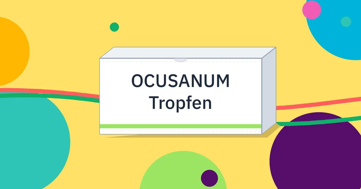 Symbolbild: Packung mit der Aufschrift OCUSANUM Tropfen (PZN 04662152) – Verfügbarkeit und Bezug in Apotheken in Frankfurt am Main