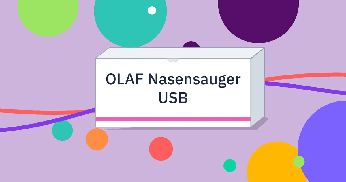 Symbolbild: Packung mit der Aufschrift OLAF Nasensauger USB (PZN 20056310) – Verfügbarkeit und Bezug in Apotheken in Frankfurt am Main