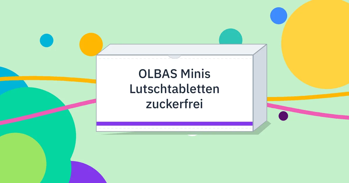 Symbolbild: Packung mit der Aufschrift OLBAS Minis Lutschtabletten zuckerfrei (PZN 06903542) – Verfügbarkeit und Bezug in Apotheken in Frankfurt am Main