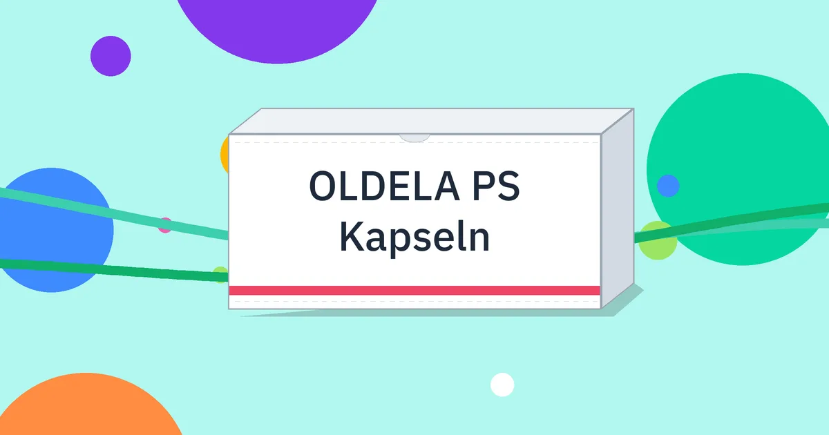 Symbolbild: Packung mit der Aufschrift OLDELA PS Kapseln (PZN 19984045) – Verfügbarkeit und Bezug in Apotheken in Frankfurt am Main