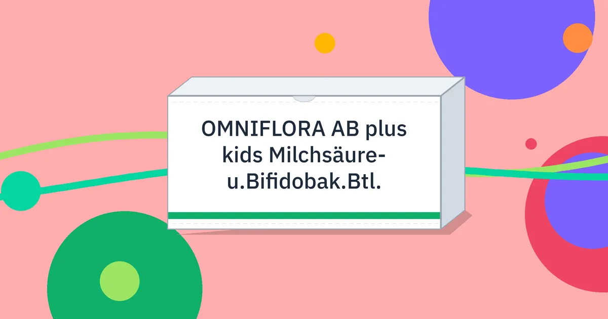 Symbolbild: Packung mit der Aufschrift OMNIFLORA AB plus kids Milchsäure-u.Bifidobak.Btl. (PZN 20626753) – Verfügbarkeit und Bezug in Apotheken in Frankfurt am Main