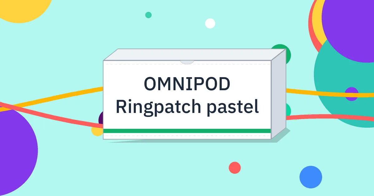 Symbolbild: Packung mit der Aufschrift OMNIPOD Ringpatch pastel (PZN 19865665) – Verfügbarkeit und Bezug in Apotheken in Frankfurt am Main