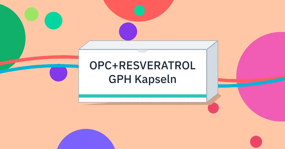 Symbolbild: Packung mit der Aufschrift OPC+RESVERATROL GPH Kapseln (PZN 07011567) – Verfügbarkeit und Bezug in Apotheken in Frankfurt am Main