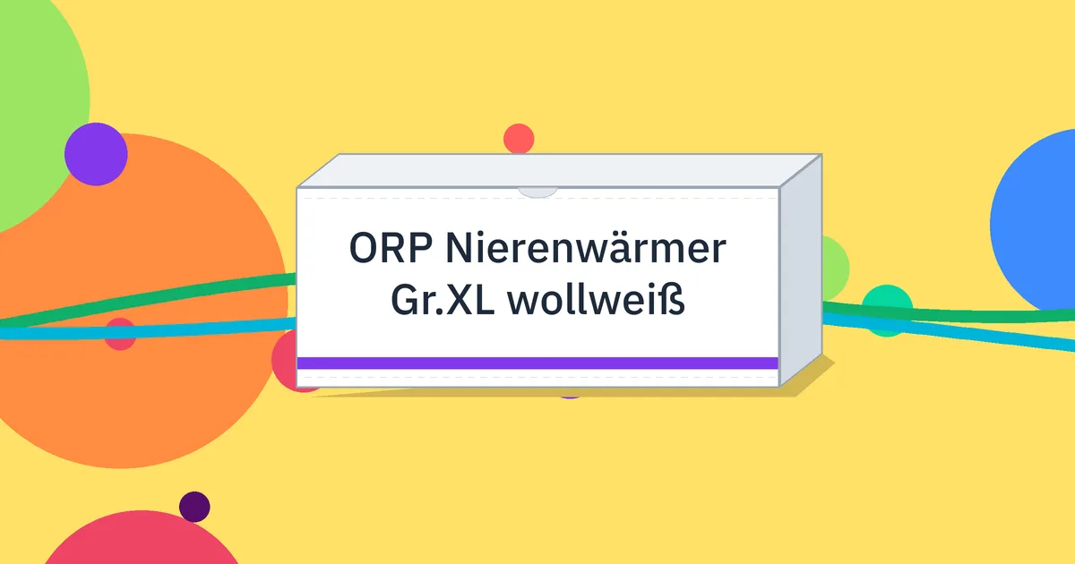 Symbolbild: Packung mit der Aufschrift ORP Nierenwärmer Gr.XL wollweiß (PZN 04902001) – Verfügbarkeit und Bezug in Apotheken in Frankfurt am Main