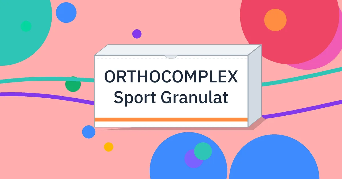 Symbolbild: Packung mit der Aufschrift ORTHOCOMPLEX Sport Granulat (PZN 17974060) – Verfügbarkeit und Bezug in Apotheken in Frankfurt am Main