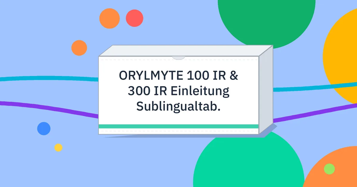 Symbolbild: Packung mit der Aufschrift ORYLMYTE 100 IR & 300 IR Einleitung Sublingualtab. (PZN 19118537) – Verfügbarkeit und Bezug in Apotheken in Frankfurt am Main