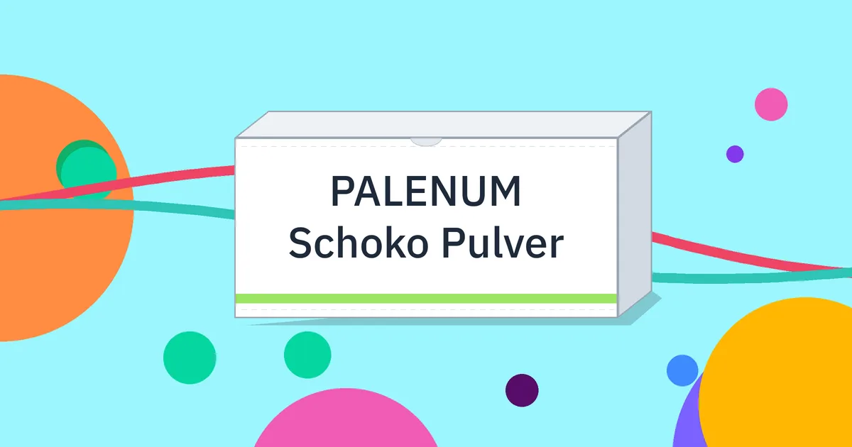 Symbolbild: Packung mit der Aufschrift PALENUM Schoko Pulver (PZN 04165175) – Verfügbarkeit und Bezug in Apotheken in Frankfurt am Main