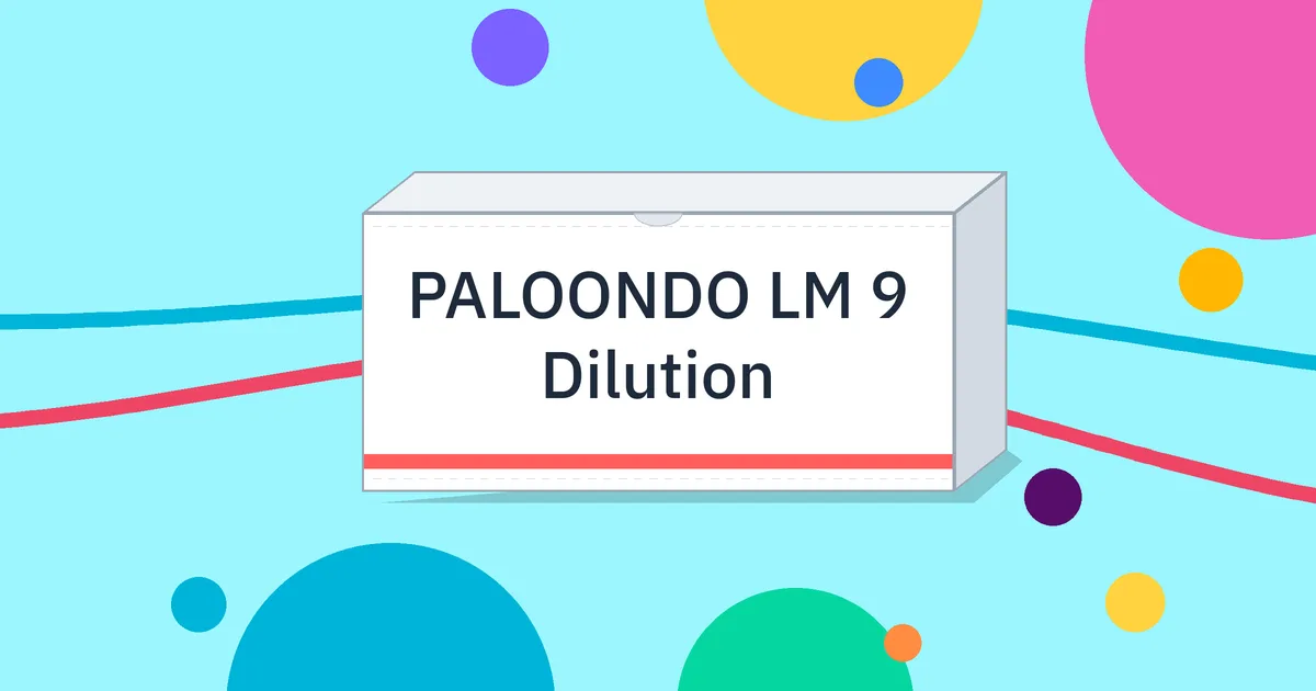 Symbolbild: Packung mit der Aufschrift PALOONDO LM 9 Dilution (PZN 13630292) – Verfügbarkeit und Bezug in Apotheken in Frankfurt am Main