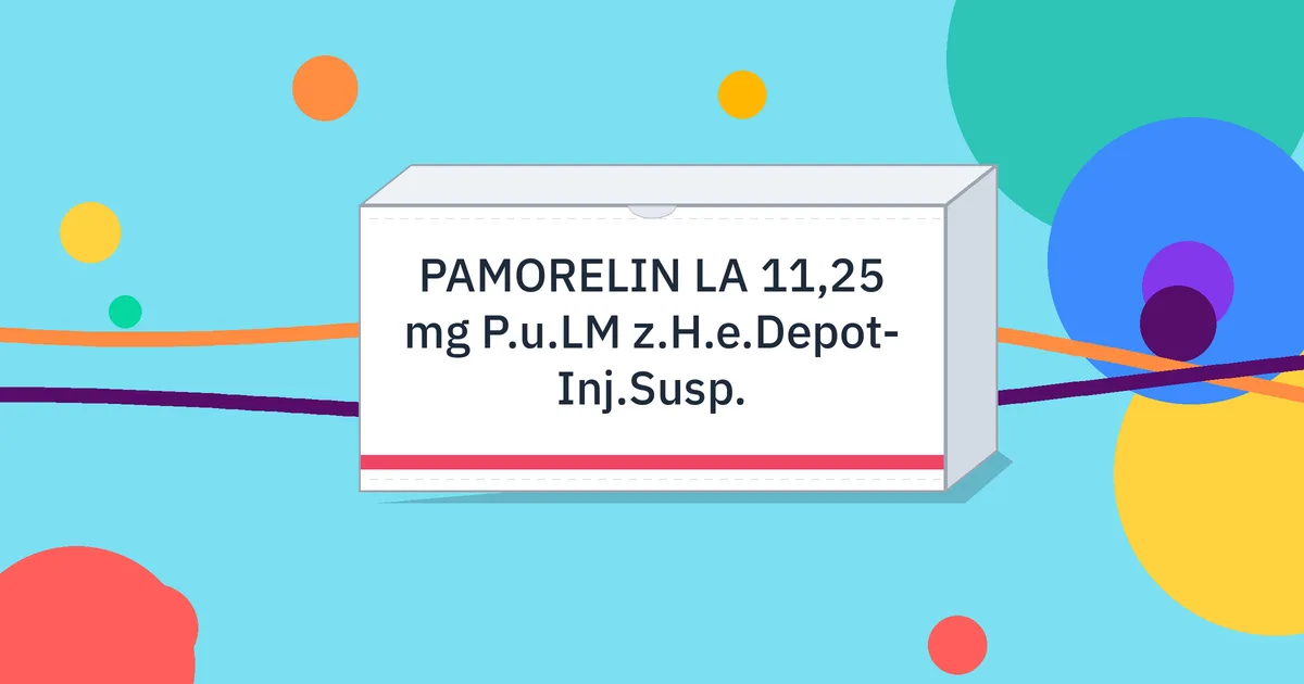 Symbolbild: Packung mit der Aufschrift PAMORELIN LA 11,25 mg P.u.LM z.H.e.Depot-Inj.Susp. (PZN 11138701) – Verfügbarkeit und Bezug in Apotheken in Frankfurt am Main