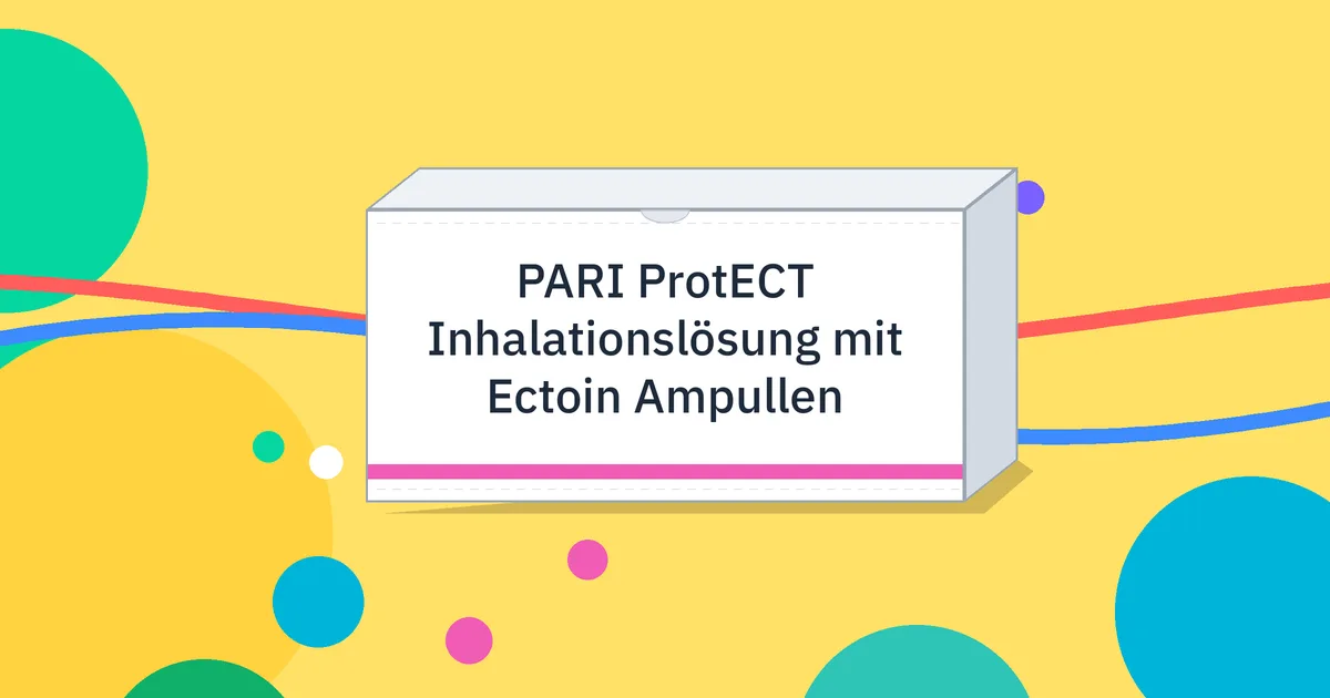 Symbolbild: Packung mit der Aufschrift PARI ProtECT Inhalationslösung mit Ectoin Ampullen (PZN 12420440) – Verfügbarkeit und Bezug in Apotheken in Frankfurt am Main