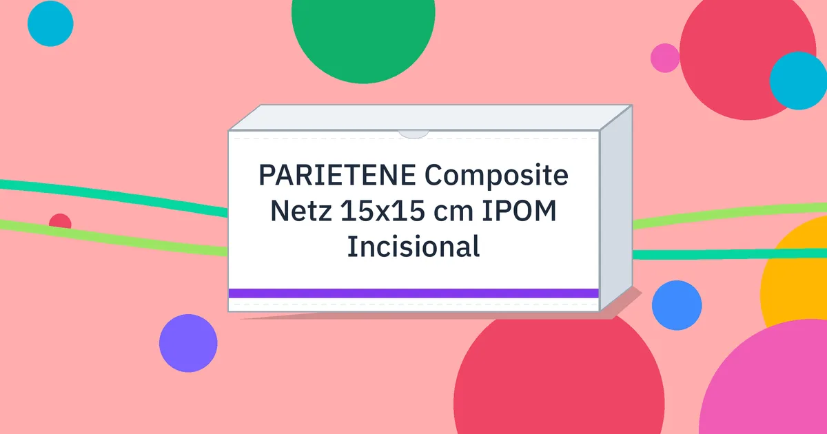 Symbolbild: Packung mit der Aufschrift PARIETENE Composite Netz 15x15 cm IPOM Incisional (PZN 00464432) – Verfügbarkeit und Bezug in Apotheken in Frankfurt am Main