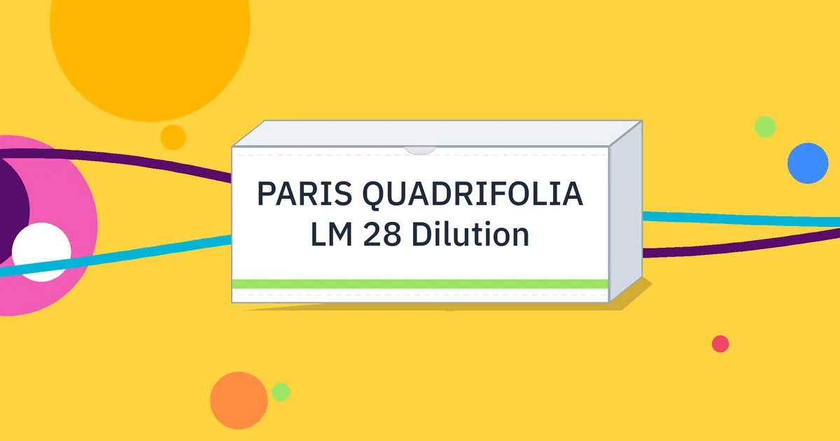 Symbolbild: Packung mit der Aufschrift PARIS QUADRIFOLIA LM 28 Dilution (PZN 13632049) – Verfügbarkeit und Bezug in Apotheken in Frankfurt am Main