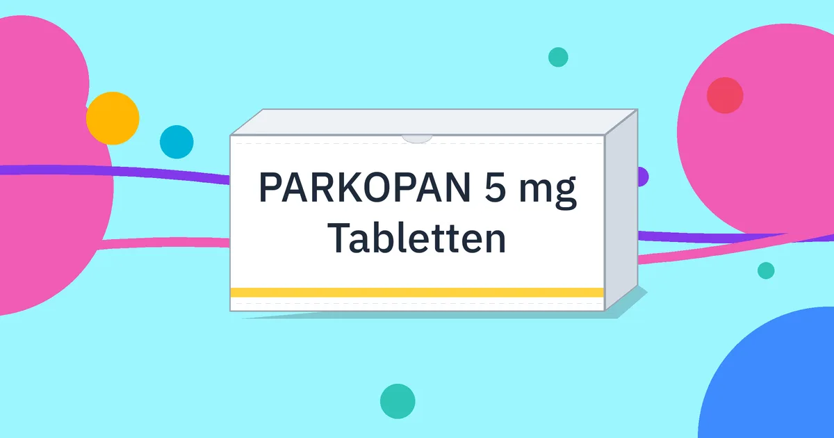 Symbolbild: Packung mit der Aufschrift PARKOPAN 5 mg Tabletten (PZN 07508150) – Verfügbarkeit und Bezug in Apotheken in Frankfurt am Main