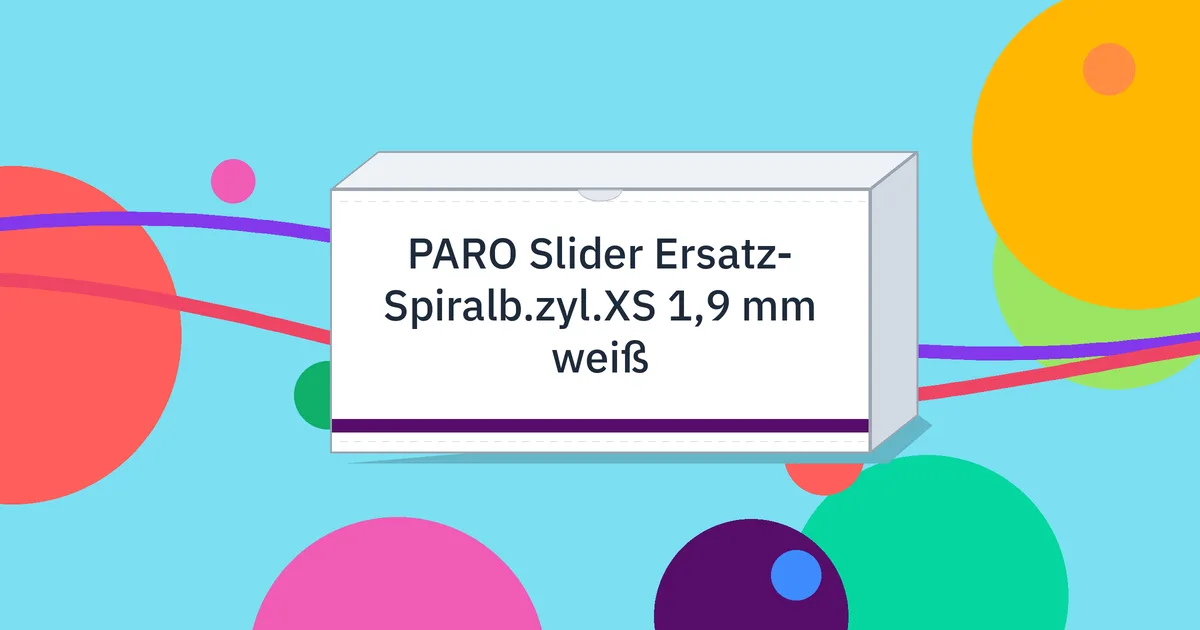 Symbolbild: Packung mit der Aufschrift PARO Slider Ersatz-Spiralb.zyl.XS 1,9 mm weiß (PZN 12905290) – Verfügbarkeit und Bezug in Apotheken in Frankfurt am Main