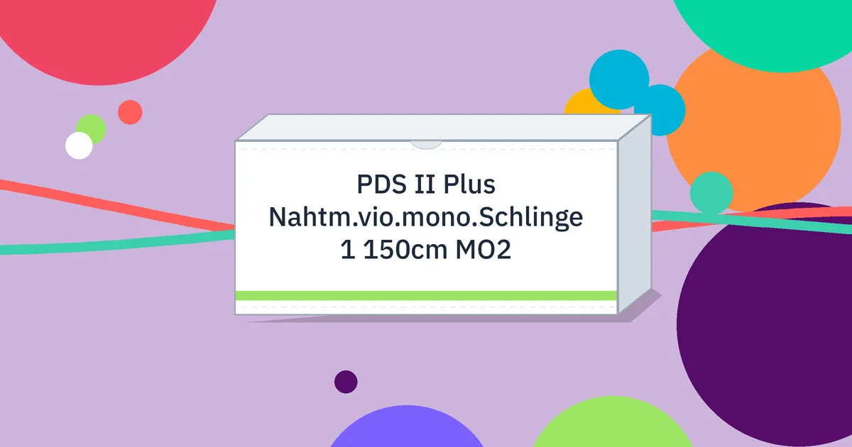 Symbolbild: Packung mit der Aufschrift PDS II Plus Nahtm.vio.mono.Schlinge 1 150cm MO2 (PZN 20895832) – Verfügbarkeit und Bezug in Apotheken in Frankfurt am Main