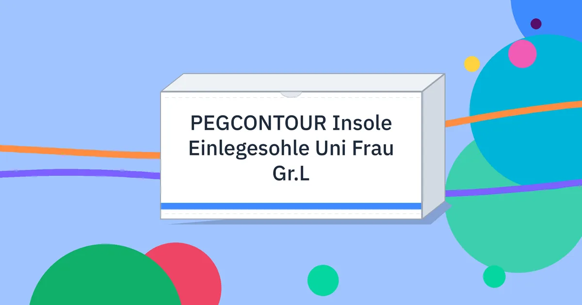 Symbolbild: Packung mit der Aufschrift PEGCONTOUR Insole Einlegesohle Uni Frau Gr.L (PZN 17871874) – Verfügbarkeit und Bezug in Apotheken in Frankfurt am Main