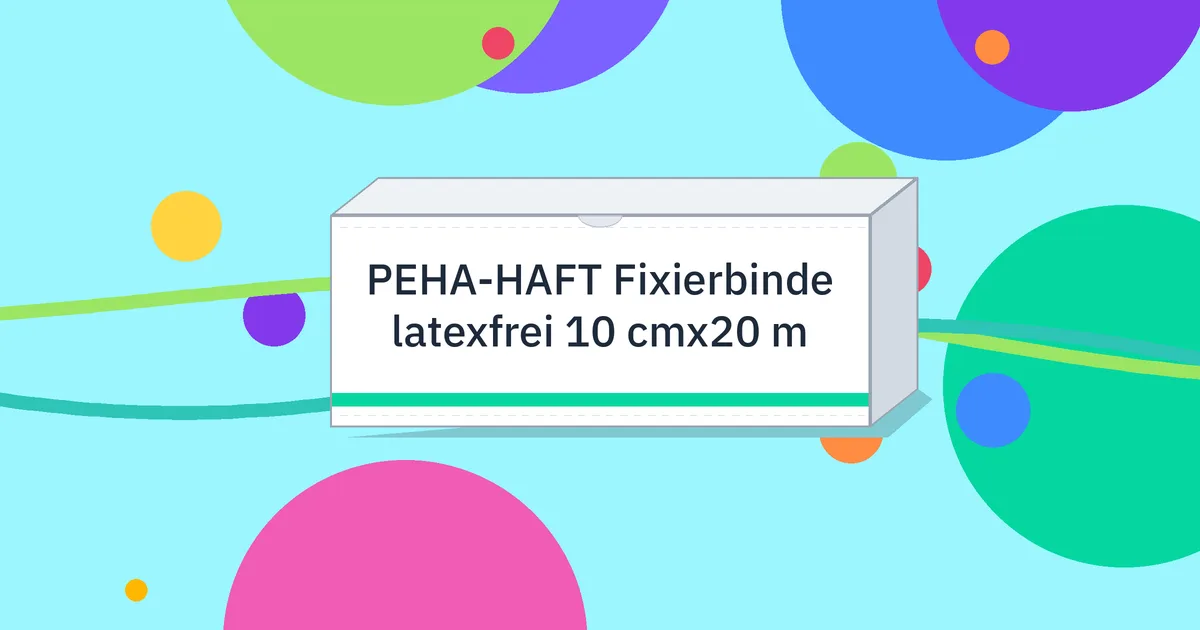 Symbolbild: Packung mit der Aufschrift PEHA-HAFT Fixierbinde latexfrei 10 cmx20 m (PZN 15615210) – Verfügbarkeit und Bezug in Apotheken in Frankfurt am Main
