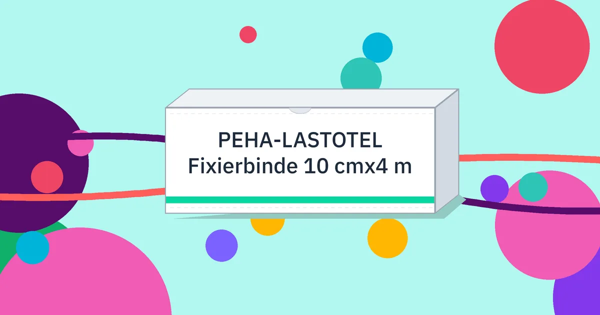 Symbolbild: Packung mit der Aufschrift PEHA-LASTOTEL Fixierbinde 10 cmx4 m (PZN 15878949) – Verfügbarkeit und Bezug in Apotheken in Frankfurt am Main