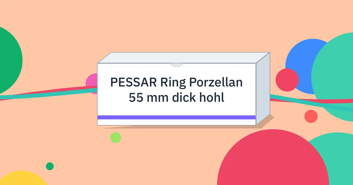 Symbolbild: Packung mit der Aufschrift PESSAR Ring Porzellan 55 mm dick hohl (PZN 01967081) – Verfügbarkeit und Bezug in Apotheken in Frankfurt am Main