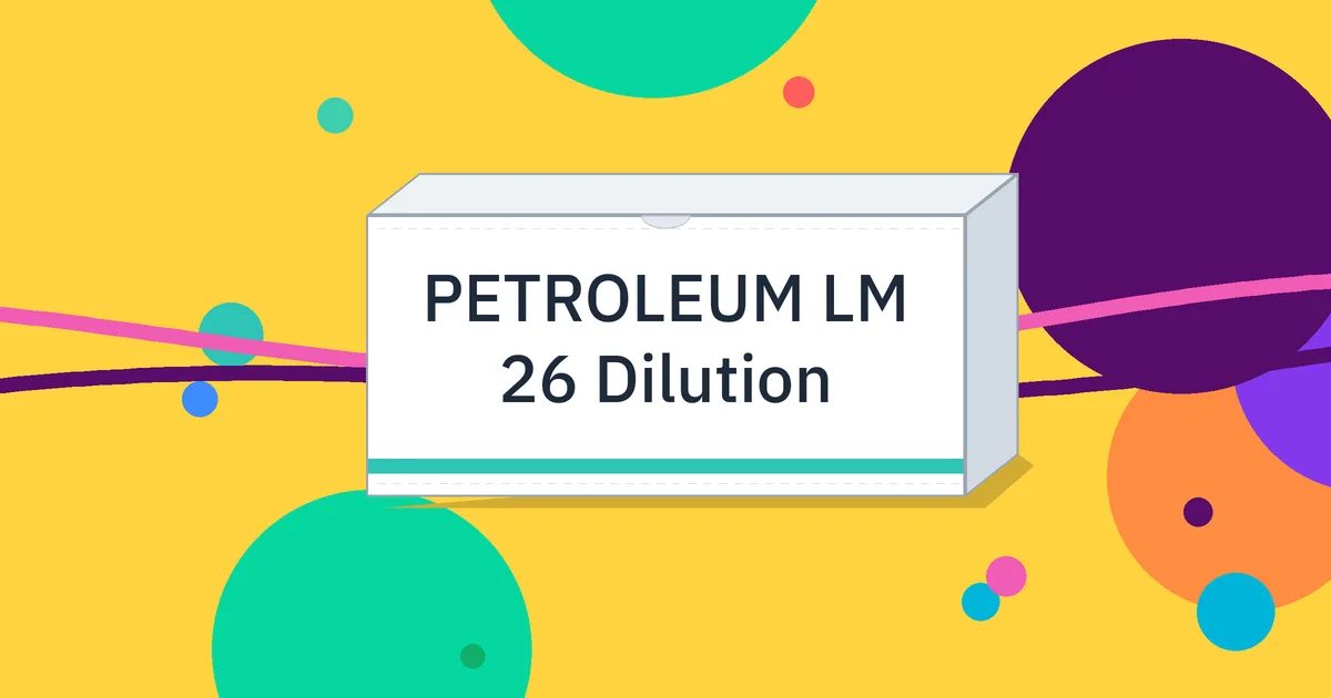 Symbolbild: Packung mit der Aufschrift PETROLEUM LM 26 Dilution (PZN 12977846) – Verfügbarkeit und Bezug in Apotheken in Frankfurt am Main