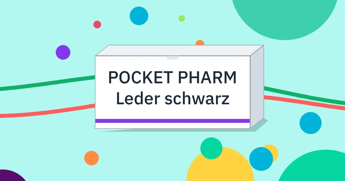 Symbolbild: Packung mit der Aufschrift POCKET PHARM Leder schwarz (PZN 06580493) – Verfügbarkeit und Bezug in Apotheken in Frankfurt am Main