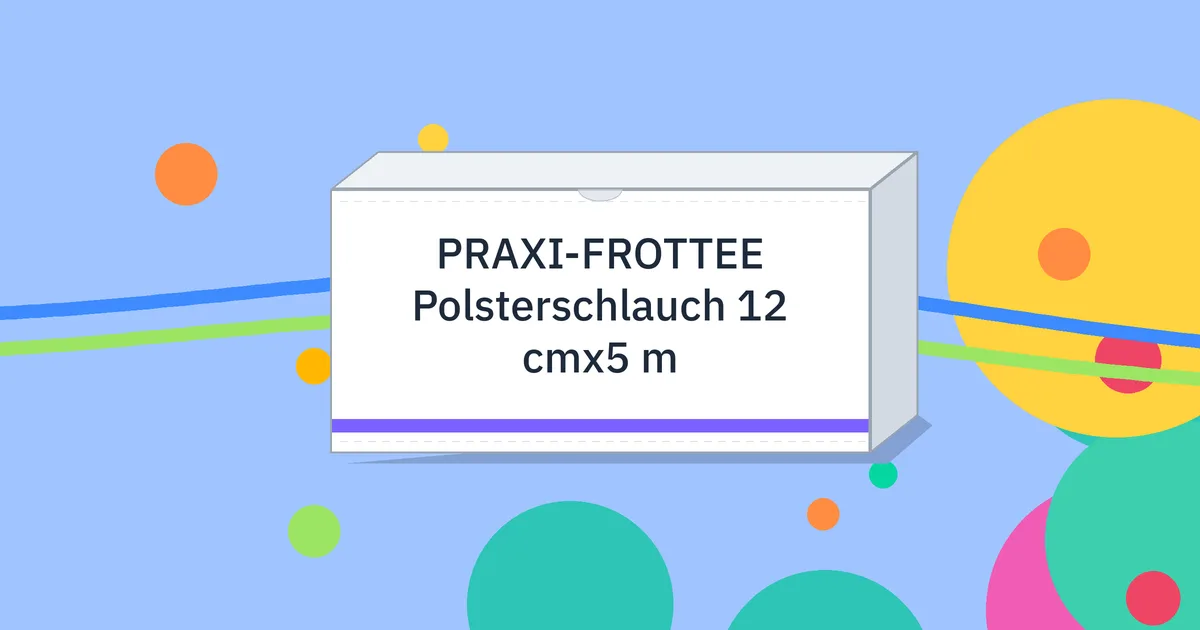 Symbolbild: Packung mit der Aufschrift PRAXI-FROTTEE Polsterschlauch 12 cmx5 m (PZN 12825958) – Verfügbarkeit und Bezug in Apotheken in Frankfurt am Main
