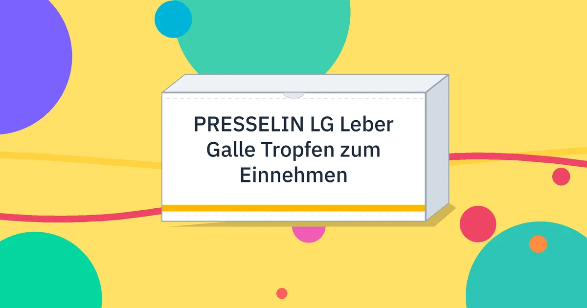 Symbolbild: Packung mit der Aufschrift PRESSELIN LG Leber Galle Tropfen zum Einnehmen (PZN 03644790) – Verfügbarkeit und Bezug in Apotheken in Frankfurt am Main