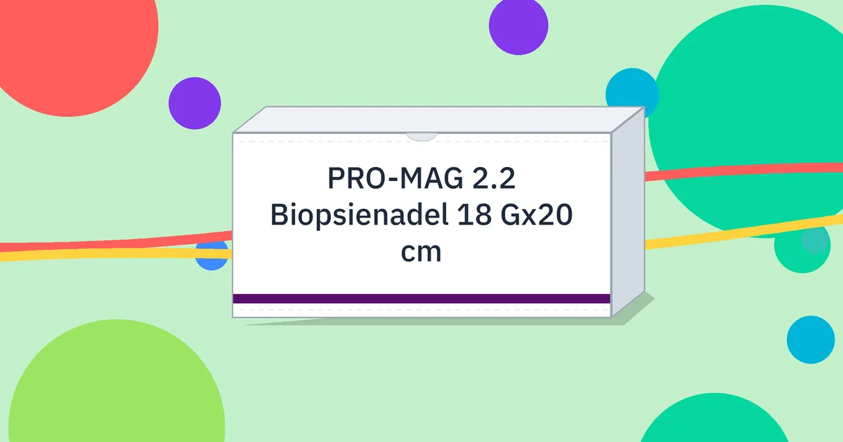 Symbolbild: Packung mit der Aufschrift PRO-MAG 2.2 Biopsienadel 18 Gx20 cm (PZN 06768481) – Verfügbarkeit und Bezug in Apotheken in Frankfurt am Main