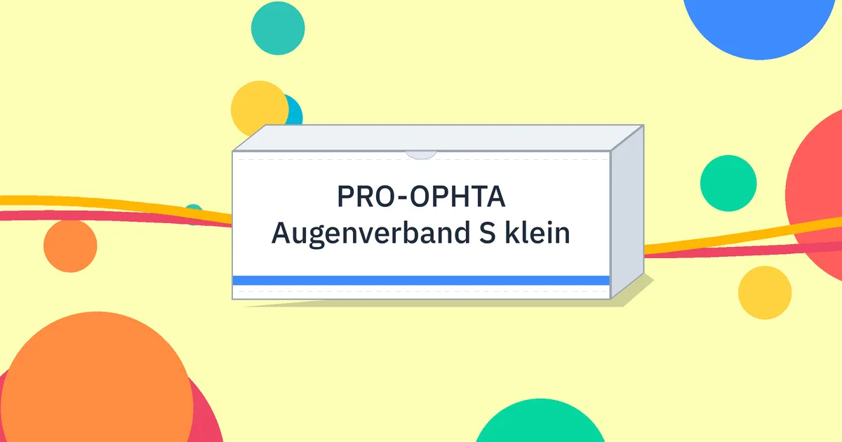 Symbolbild: Packung mit der Aufschrift PRO-OPHTA Augenverband S klein (PZN 17833342) – Verfügbarkeit und Bezug in Apotheken in Frankfurt am Main