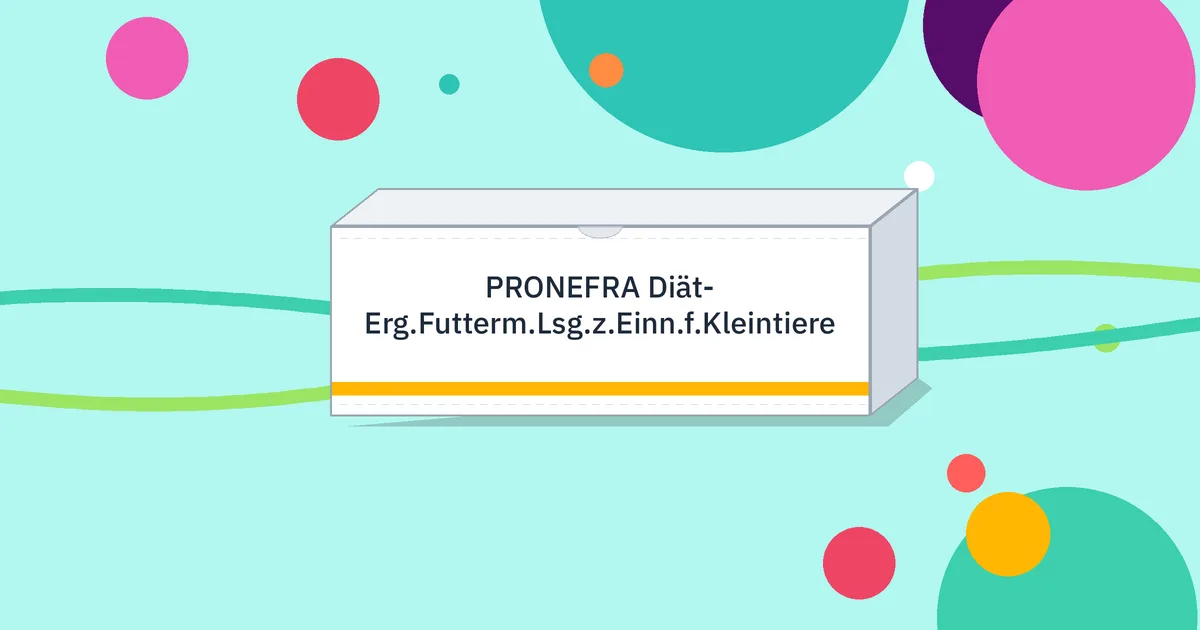 Symbolbild: Packung mit der Aufschrift PRONEFRA Diät-Erg.Futterm.Lsg.z.Einn.f.Kleintiere (PZN 11150493) – Verfügbarkeit und Bezug in Apotheken in Frankfurt am Main