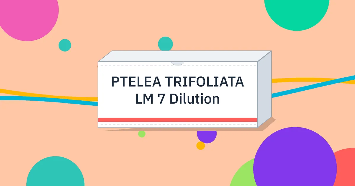 Symbolbild: Packung mit der Aufschrift PTELEA TRIFOLIATA LM 7 Dilution (PZN 13670280) – Verfügbarkeit und Bezug in Apotheken in Frankfurt am Main