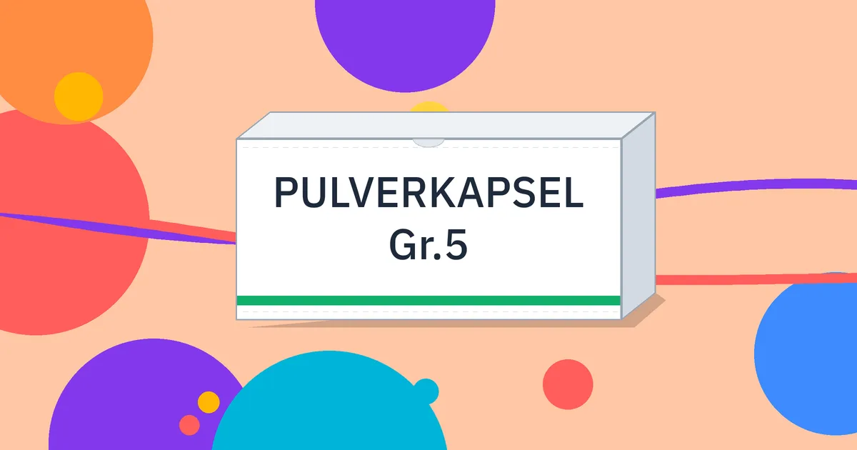 Symbolbild: Packung mit der Aufschrift PULVERKAPSEL Gr.5 (PZN 17543147) – Verfügbarkeit und Bezug in Apotheken in Frankfurt am Main