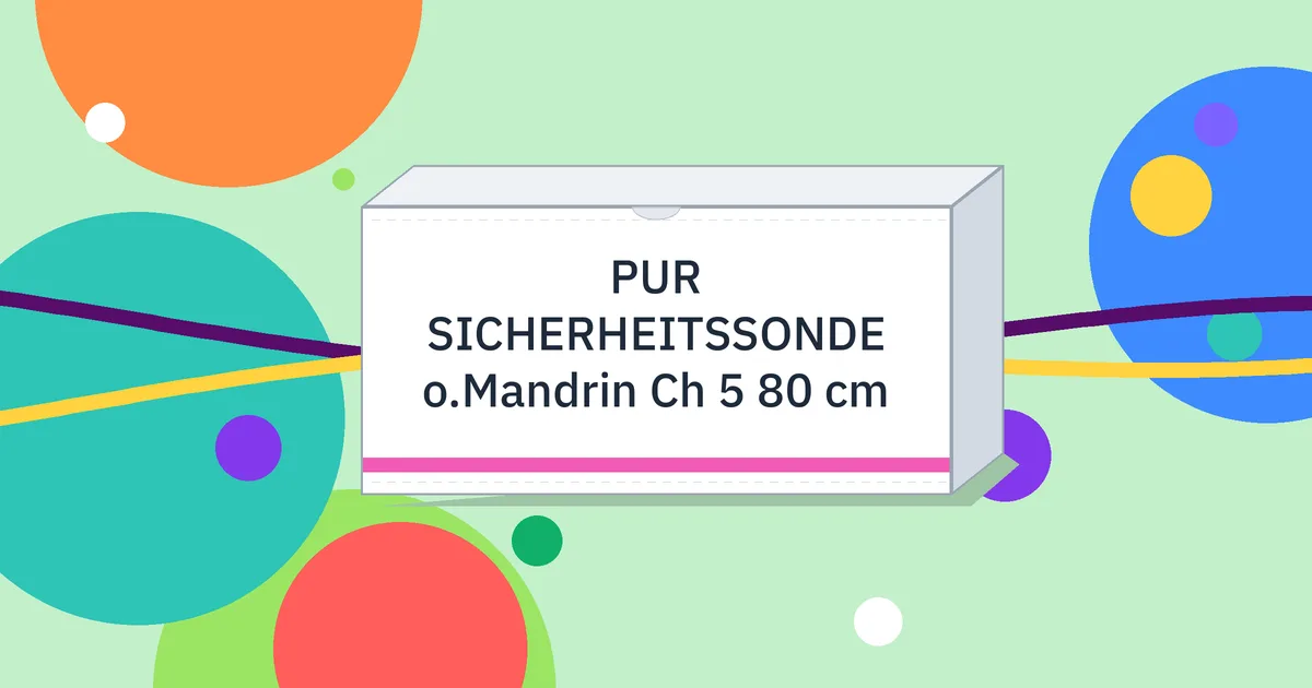 Symbolbild: Packung mit der Aufschrift PUR SICHERHEITSSONDE o.Mandrin Ch 5 80 cm (PZN 13229939) – Verfügbarkeit und Bezug in Apotheken in Frankfurt am Main