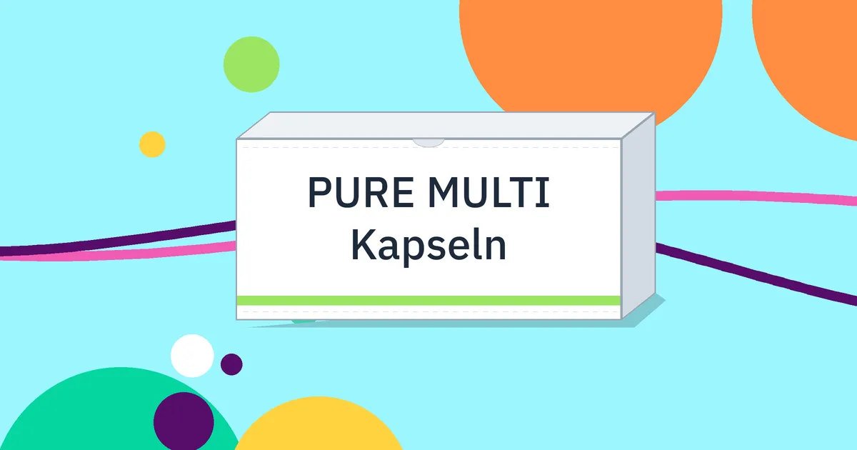 Symbolbild: Packung mit der Aufschrift PURE MULTI Kapseln (PZN 19994799) – Verfügbarkeit und Bezug in Apotheken in Frankfurt am Main