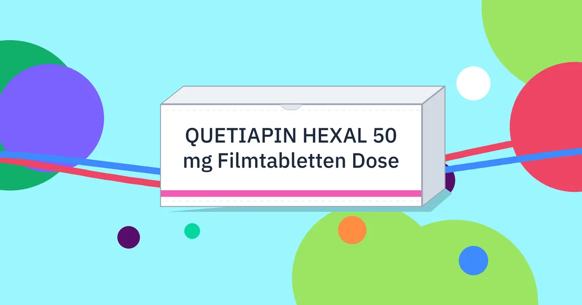 Symbolbild: Packung mit der Aufschrift QUETIAPIN HEXAL 50 mg Filmtabletten Dose (PZN 17420893) – Verfügbarkeit und Bezug in Apotheken in Frankfurt am Main